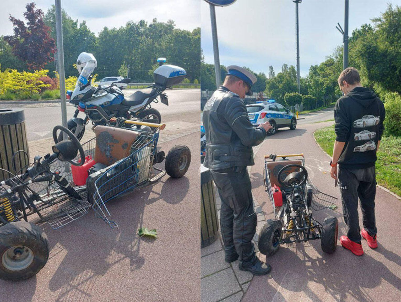 Pędził przez miasto turbo wózkiem sklepowym. 19-latek sam go skonstruował.