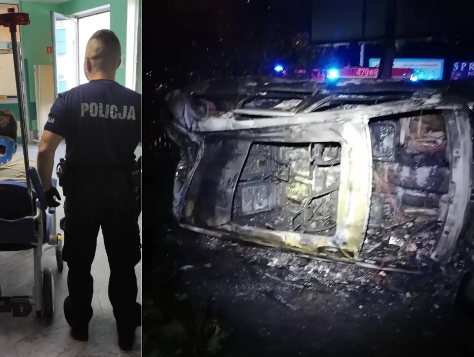 Podczas pościgu przeleciał środkiem ronda, auto stanęło w ogniu. Życie ... Podczas pościgu przeleciał środkiem ronda, auto stanęło w ogniu. Życie ...